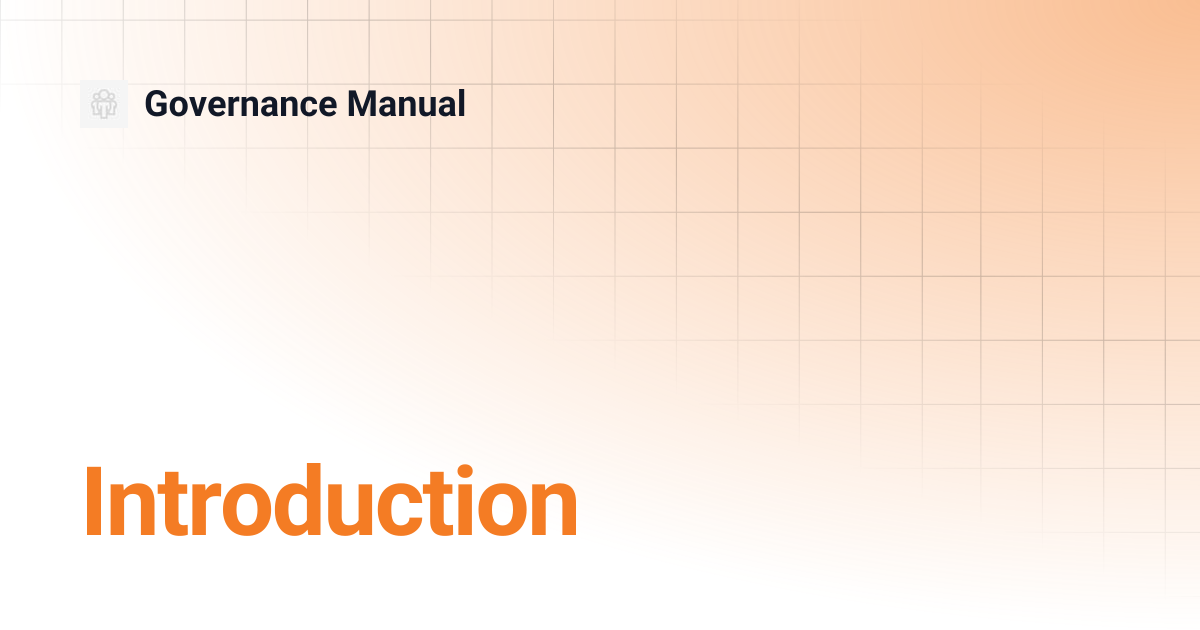 Introduction | Governance Manual